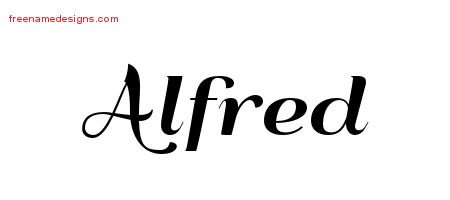 Art Deco Name Tattoo Designs Alfred Graphic Download - Free Name Designs