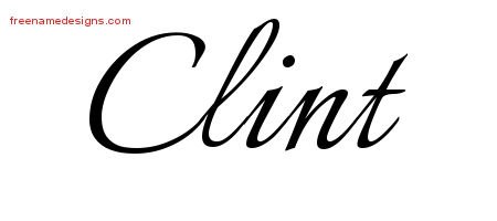 Calligraphic Name Tattoo Designs Clint Free Graphic - Free Name Designs