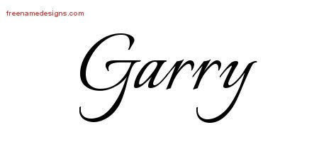 Calligraphic Name Tattoo Designs Garry Free Graphic - Free Name Designs