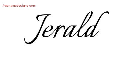 Calligraphic Name Tattoo Designs Jerald Free Graphic - Free Name Designs
