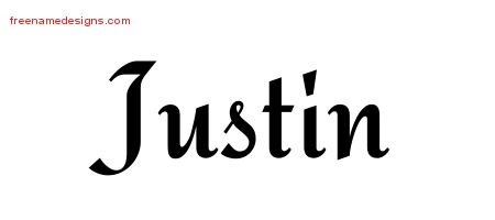 Calligraphic Stylish Name Tattoo Designs Justin Free Graphic - Free ...