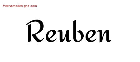 Calligraphic Stylish Name Tattoo Designs Reuben Free Graphic - Free ...