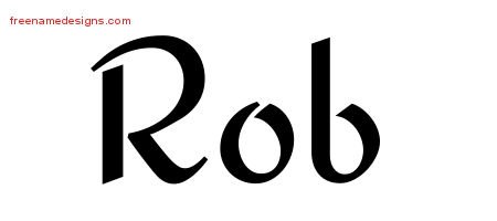 Calligraphic Stylish Name Tattoo Designs Rob Free Graphic - Free Name ...