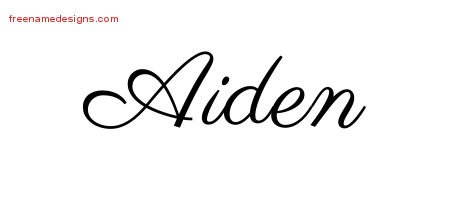 Classic Name Tattoo Designs Aiden Printable – Free Name Designs