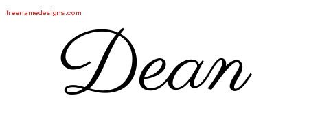 Classic Name Tattoo Designs Dean Printable - Free Name Designs