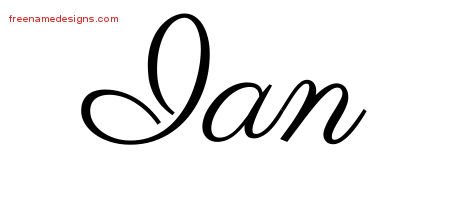 Classic Name Tattoo Designs Ian Printable - Free Name Designs