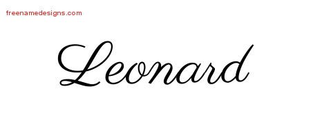 Classic Name Tattoo Designs Leonard Printable - Free Name Designs