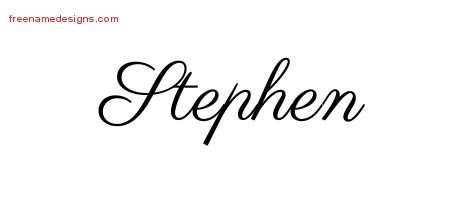 Classic Name Tattoo Designs Stephen Printable - Free Name Designs