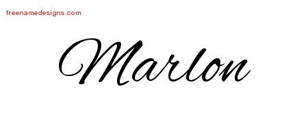 Cursive Name Tattoo Designs Marlon Free Graphic - Free Name Designs