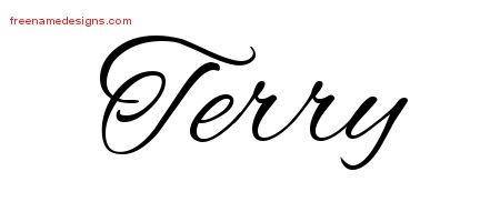 Cursive Name Tattoo Designs Terry Free Graphic - Free Name Designs