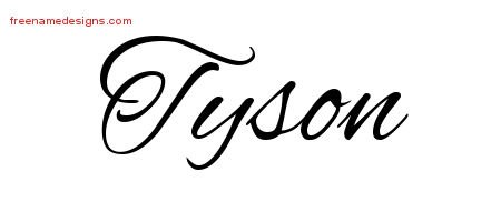 Cursive Name Tattoo Designs Tyson Free Graphic - Free Name Designs