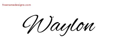 Cursive Name Tattoo Designs Waylon Free Graphic - Free Name Designs