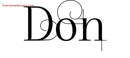 Decorated Name Tattoo Designs Don Free Lettering - Free Name Designs