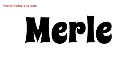 Groovy Name Tattoo Designs Merle Free - Free Name Designs