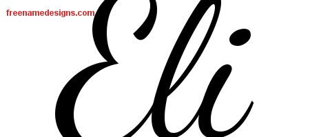 Lively Script Name Tattoo Designs Eli Free Download - Free Name Designs