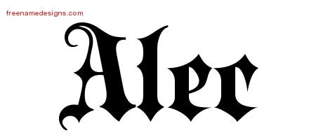 Old English Name Tattoo Designs Alec Free Lettering - Free Name Designs