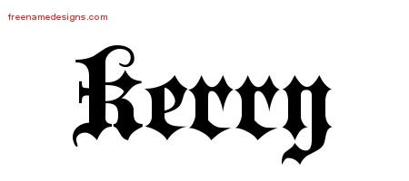 Old English Name Tattoo Designs Kerry Free Lettering - Free Name Designs