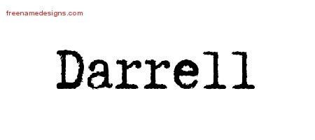 Typewriter Name Tattoo Designs Darrell Free Printout - Free Name Designs