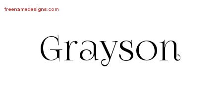 Vintage Name Tattoo Designs Grayson Free Printout - Free Name Designs