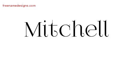 Vintage Name Tattoo Designs Mitchell Free Printout - Free Name Designs