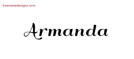 Art Deco Name Tattoo Designs Armanda Printable - Free Name Designs