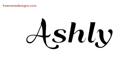Art Deco Name Tattoo Designs Ashly Printable - Free Name Designs