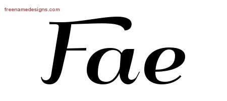 Art Deco Name Tattoo Designs Fae Printable - Free Name Designs