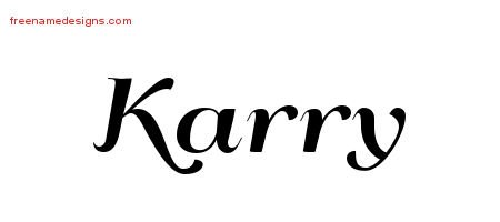Art Deco Name Tattoo Designs Karry Printable - Free Name Designs