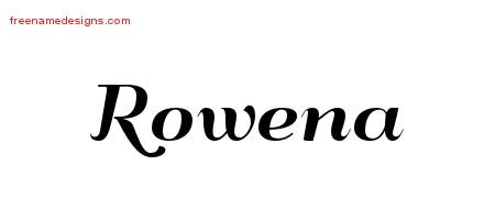 Art Deco Name Tattoo Designs Rowena Printable - Free Name Designs