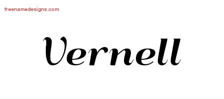 Art Deco Name Tattoo Designs Vernell Printable - Free Name Designs