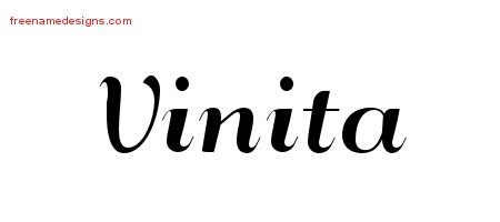 Art Deco Name Tattoo Designs Vinita Printable - Free Name Designs