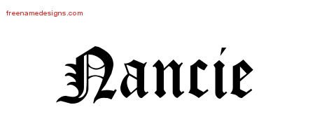 Blackletter Name Tattoo Designs Nancie Graphic Download - Free Name Designs