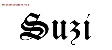Blackletter Name Tattoo Designs Suzi Graphic Download - Free Name Designs