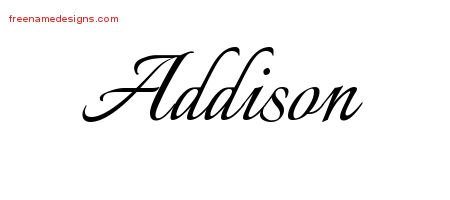 Calligraphic Name Tattoo Designs Addison Download Free - Free Name Designs