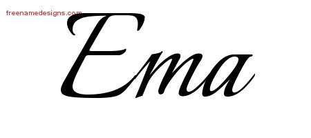 Calligraphic Name Tattoo Designs Ema Download Free - Free Name Designs