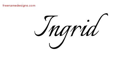 Calligraphic Name Tattoo Designs Ingrid Download Free - Free Name Designs
