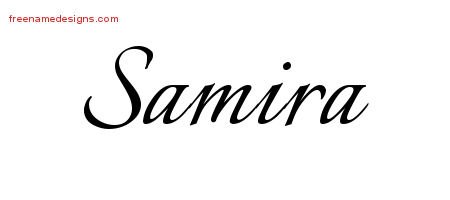 Calligraphic Name Tattoo Designs Samira Download Free - Free Name Designs