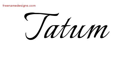 Calligraphic Name Tattoo Designs Tatum Download Free - Free Name Designs