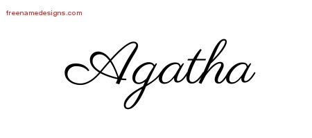 Classic Name Tattoo Designs Agatha Graphic Download - Free Name Designs