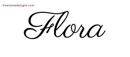 Classic Name Tattoo Designs Flora Graphic Download - Free Name Designs