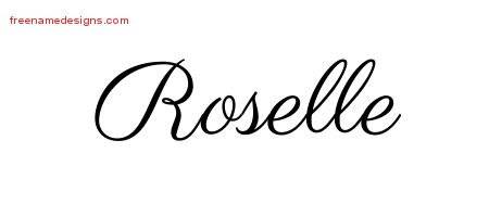 Classic Name Tattoo Designs Roselle Graphic Download - Free Name Designs