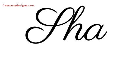 Classic Name Tattoo Designs Sha Graphic Download - Free Name Designs