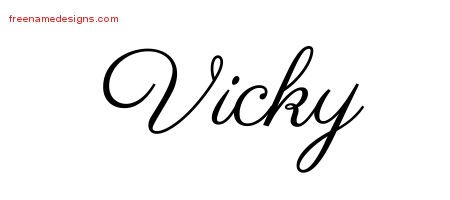 Classic Name Tattoo Designs Vicky Graphic Download - Free Name Designs