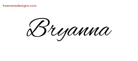 Cursive Name Tattoo Designs Bryanna Download Free - Free Name Designs