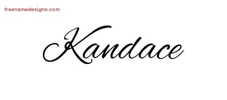 Cursive Name Tattoo Designs Kandace Download Free - Free Name Designs