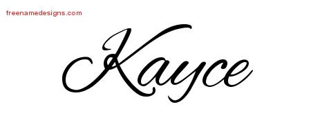 Cursive Name Tattoo Designs Kayce Download Free - Free Name Designs