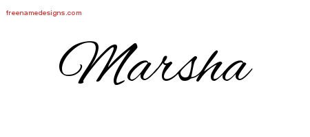 Cursive Name Tattoo Designs Marsha Download Free - Free Name Designs