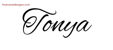 Cursive Name Tattoo Designs Tonya Download Free - Free Name Designs