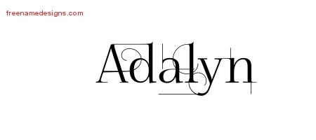 Decorated Name Tattoo Designs Adalyn Free - Free Name Designs