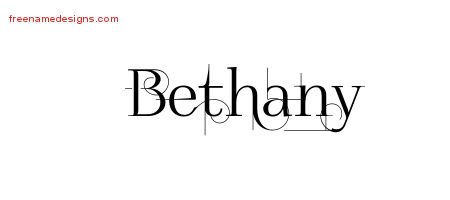 Decorated Name Tattoo Designs Bethany Free - Free Name Designs